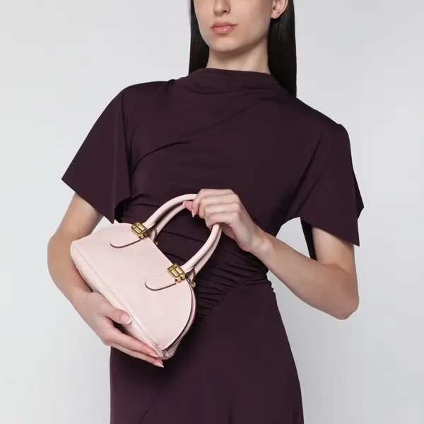 Balenciaga Leather Bolero Mini Bowling Bag - Pink
