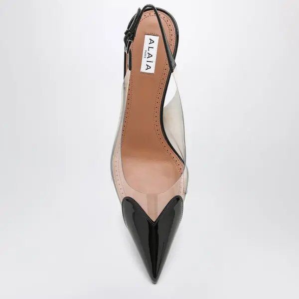 Alaïa Le Coeur Patent Leather Slingback - Black