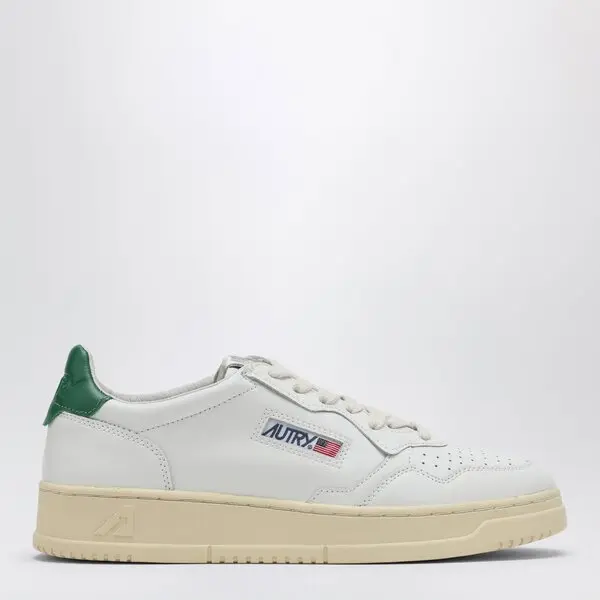 AUTRY Green Medalist Low Top Leather Sneakers - White