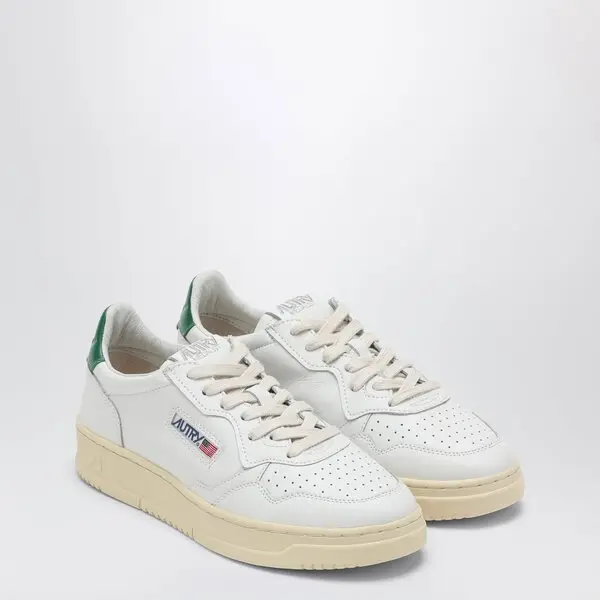 AUTRY Green Medalist Low Top Leather Sneakers - White