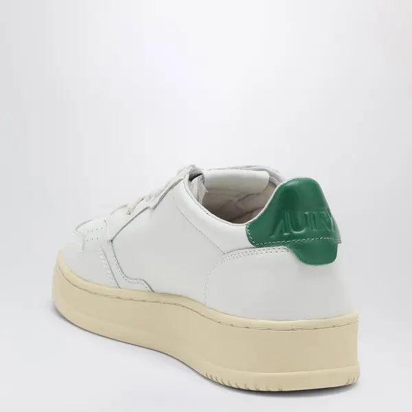 AUTRY Green Medalist Low Top Leather Sneakers - White