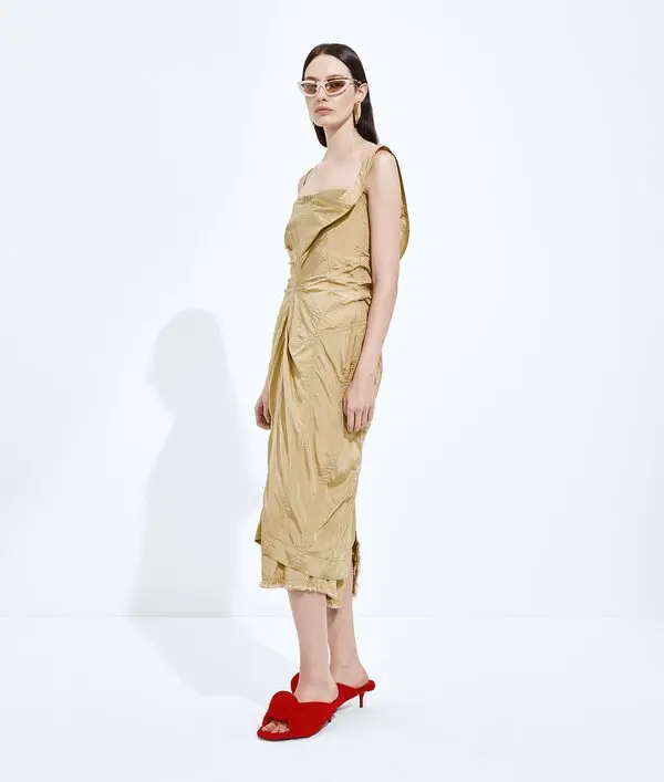 Bottega Veneta Washed Silk Taffeta Dress