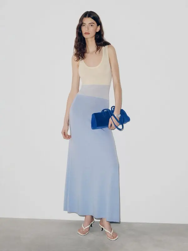 REFORMATION Oceane Merino Sweater Dress - Blue