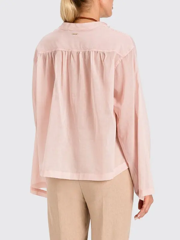 TWINSET Long Sleeve Cotton Muslin Shirt