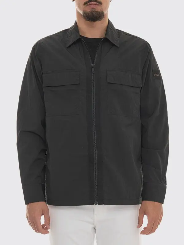 BOSS Utility Jacket With Zipped Front - Black