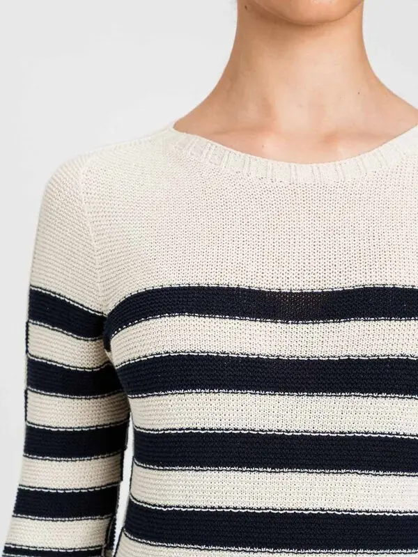 TWINSET Striped Long Sleeve Knit Maxi Dress