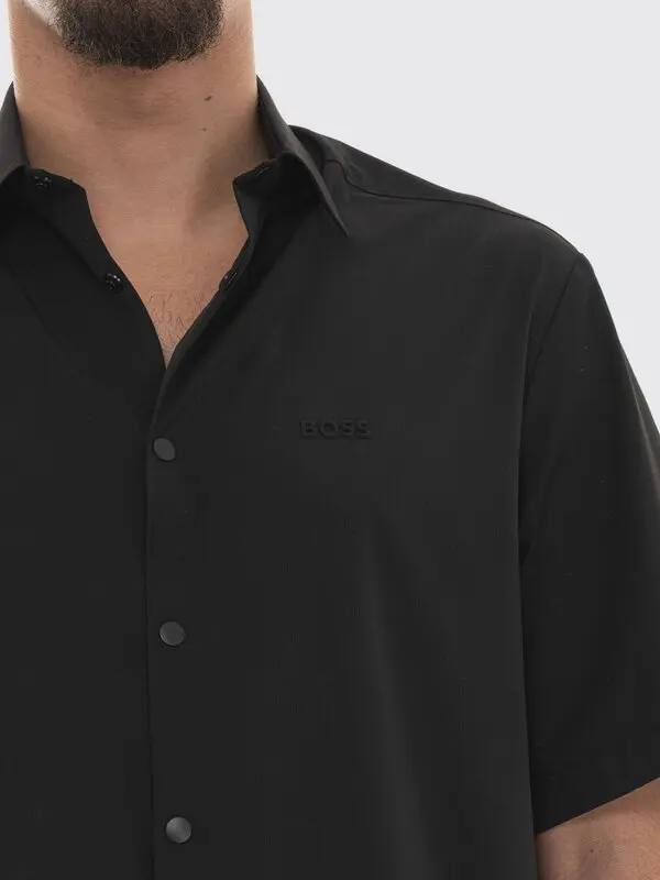 BOSS Jersey Bowling Shirt With Dropped Shoulders