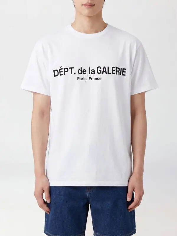 GALLERY DEPT. Logo Print Cotton T-shirt With Dropped Shoulders - White
