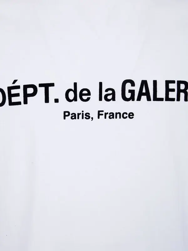GALLERY DEPT. Logo Print Cotton T-shirt With Dropped Shoulders - White
