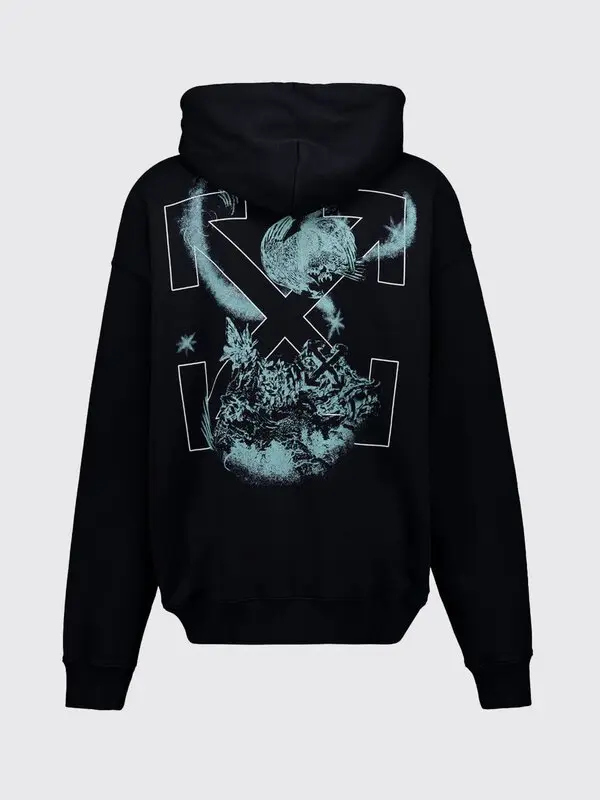 Off-White Relaxed Fit Cotton Hoodie With Arrow Logo