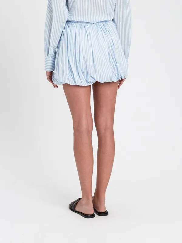 TWINSET Balloon Mini Skirt - Gnawed Blue