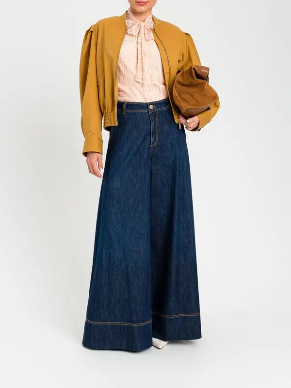 TWINSET Bomber Jacket With Puffed Sleeves