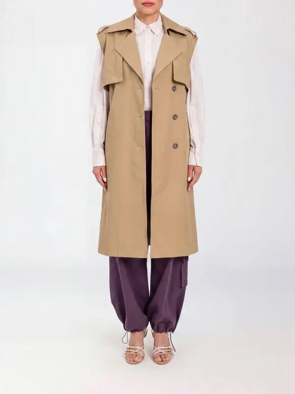 TWINSET Sleeveless Cotton Trench Coat