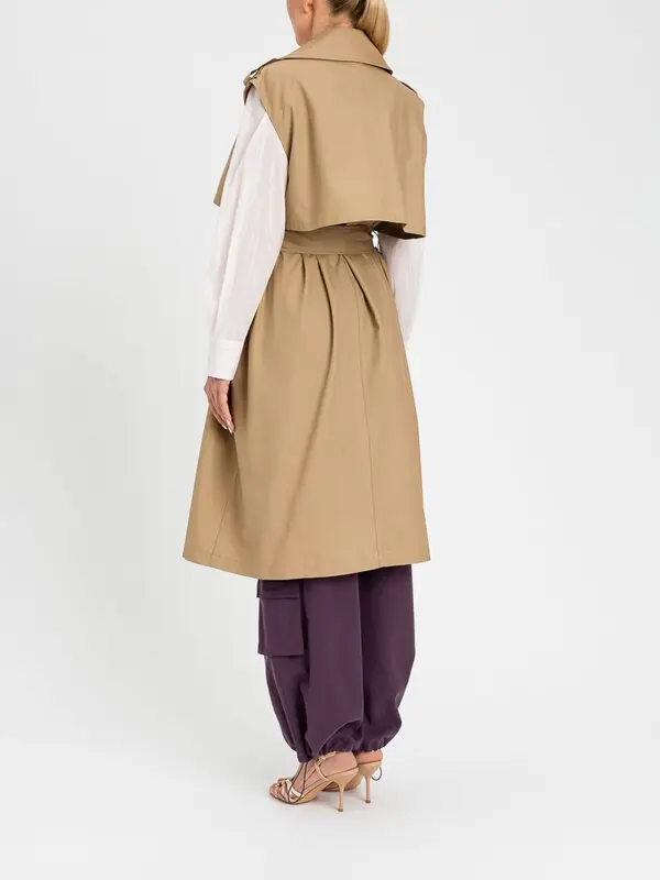 TWINSET Sleeveless Cotton Trench Coat