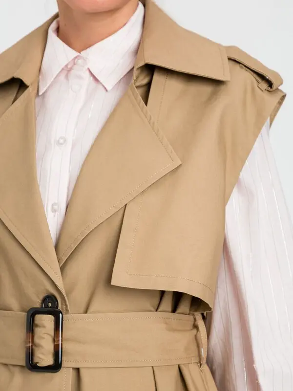 TWINSET Sleeveless Cotton Trench Coat