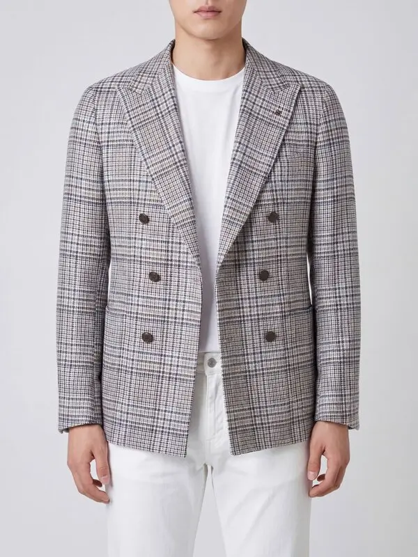 Tagliatore Double Breasted Plaid Blazer