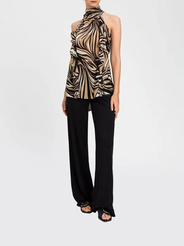 TWINSET Abstract Print Off-the-shoulder Top With Pussy-bow Neck