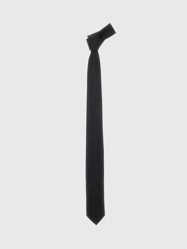 Emporio Armani Abstract Jacquard Tie In Pure Silk - Black