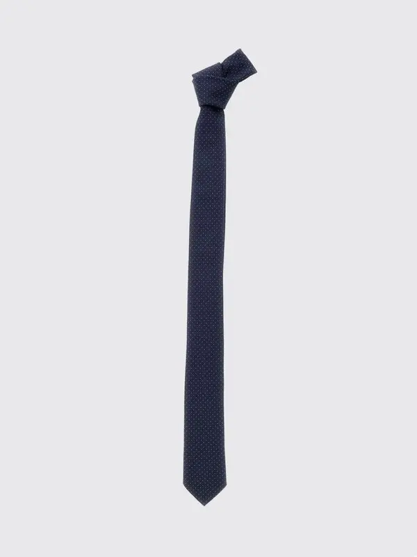 Emporio Armani Pure Silk Polka Dot Neck Tie - Blue