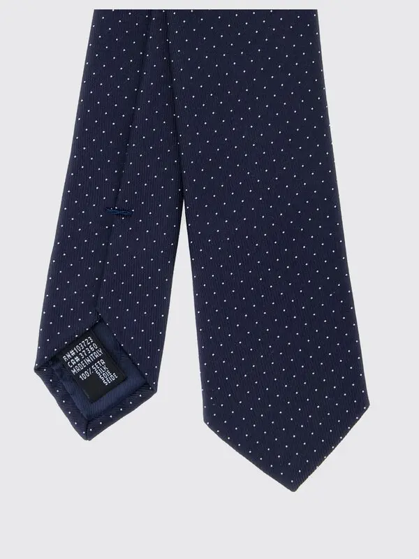 Emporio Armani Pure Silk Polka Dot Neck Tie - Blue