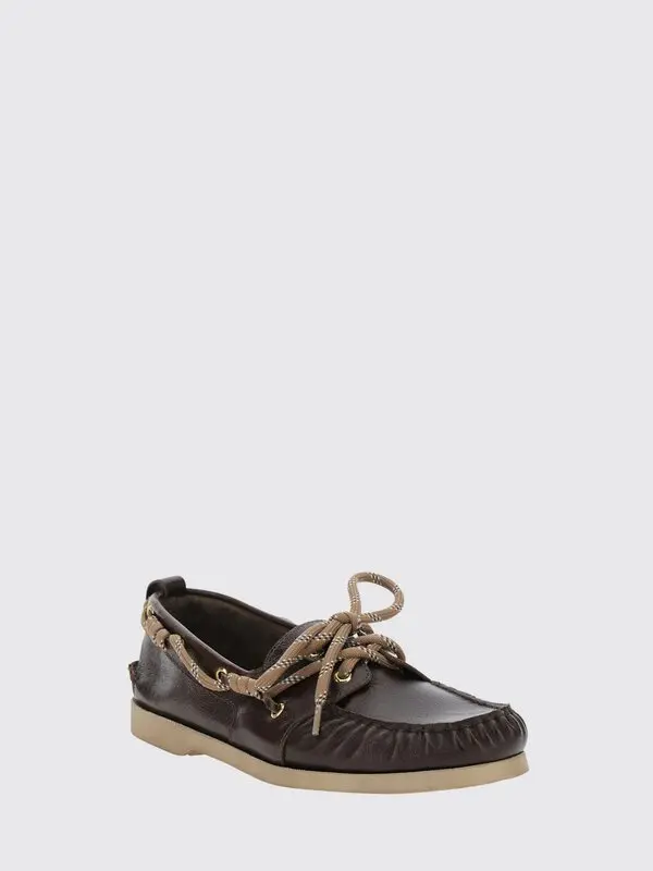GOLDEN GOOSE Vintage Style Calfskin Boat Shoes
