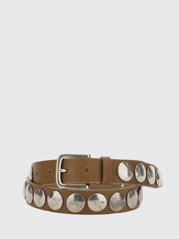 GOLDEN GOOSE Western Studded Leather Belt - Brown