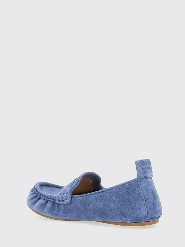 Acne Studios Suede Calfskin Loafers With Penny Bar And Rubber Sole - Blue