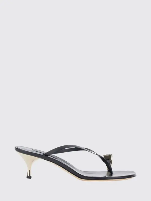 Casadei Embellished Calfskin Thong Sandals With Stiletto Heel