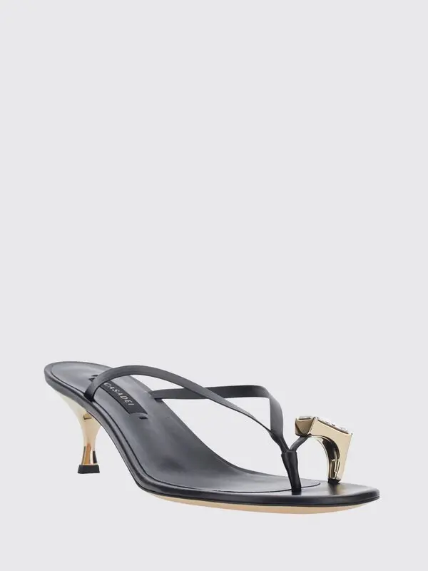 Casadei Embellished Calfskin Thong Sandals With Stiletto Heel