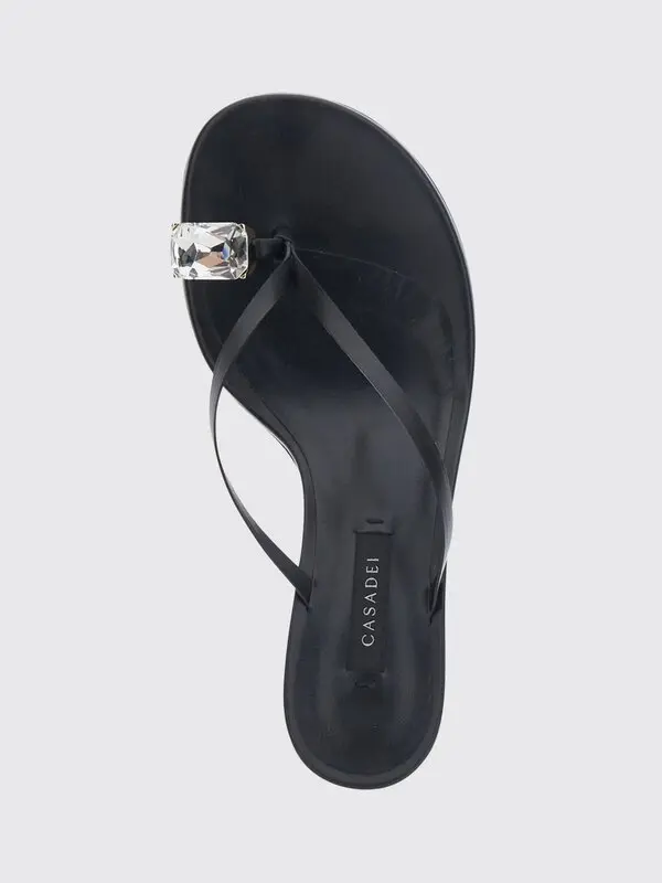Casadei Embellished Calfskin Thong Sandals With Stiletto Heel