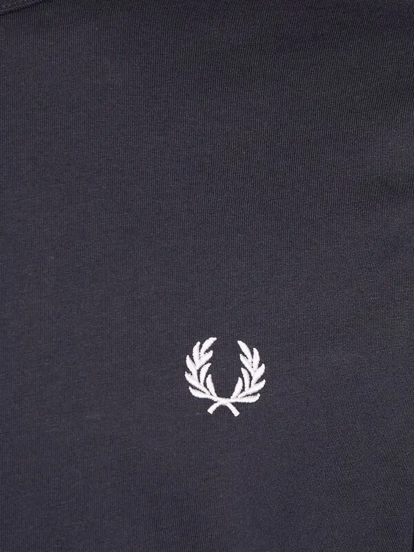 Fred Perry Slim Fit Cotton Crew Neck T-shirt With Embroidered Logo - Blue