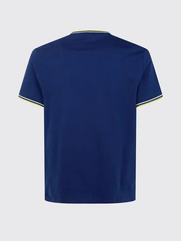 Fred Perry Slim Fit Cotton T-shirt With Contrast Trims And Embroidered Logo