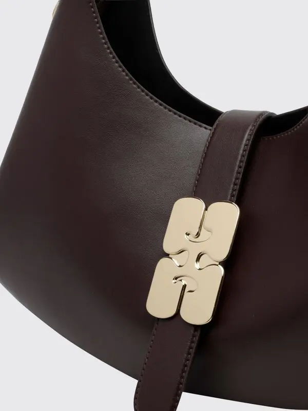 GANNI Shoulder Bag With Gold Tone Hardware - Brown