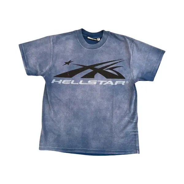 HELLSTAR Rhinestones Classic Logo T-shirt - Blue