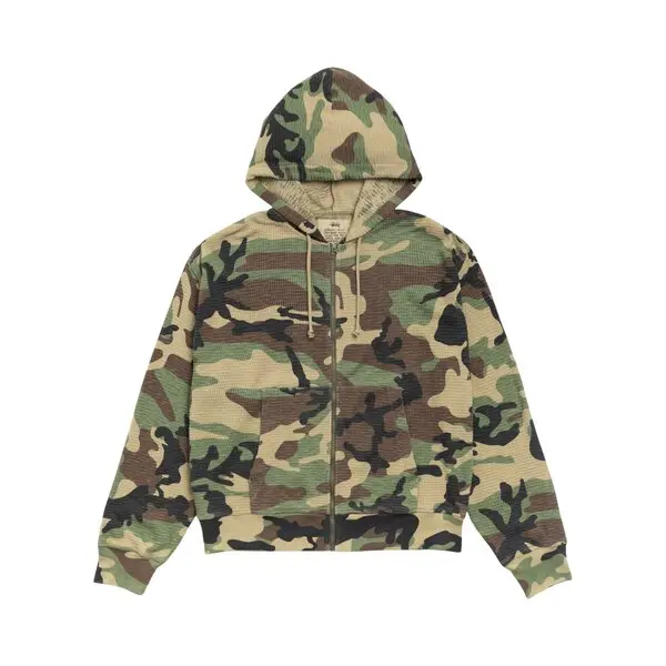 StÜssy Lightweight Thermal Hoodie 'camo - Brown