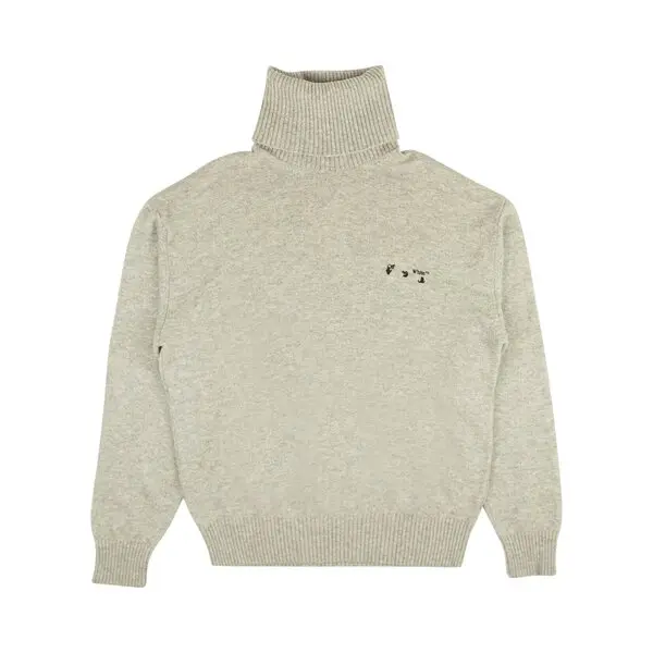 Off-White Logo Cashmere Turtleneck - Grey