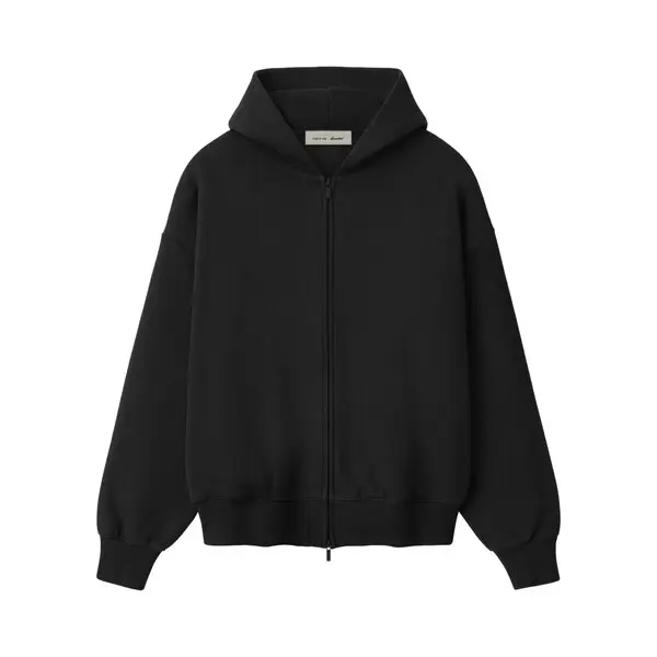 Fear Of God Signature Classic Zip-up Hoodie 'vintage - Black