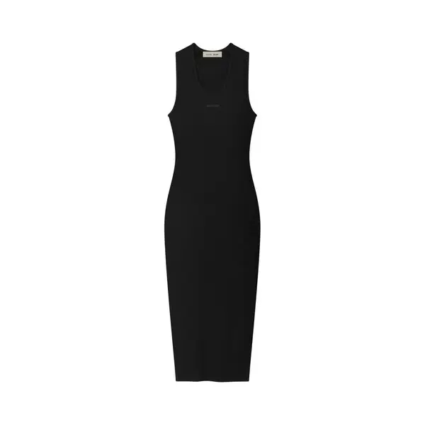 Fear Of God Rib Knit Fitted Long Tank Dress 'vintage - Black