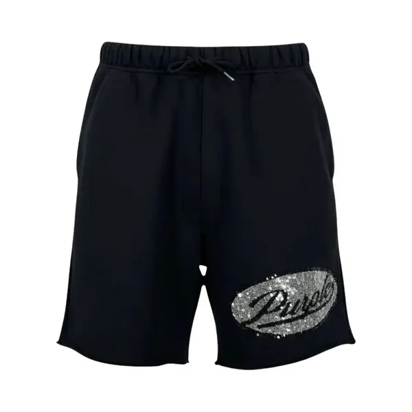 PURPLE BRAND Heavyweight Fleece Raw Hem Short - Black