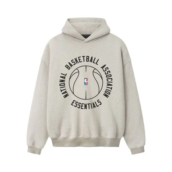 Fear Of God Nba X Barkley Hendricks 90s Hoodie 'heather Stone W/ Heather Rib - Tan