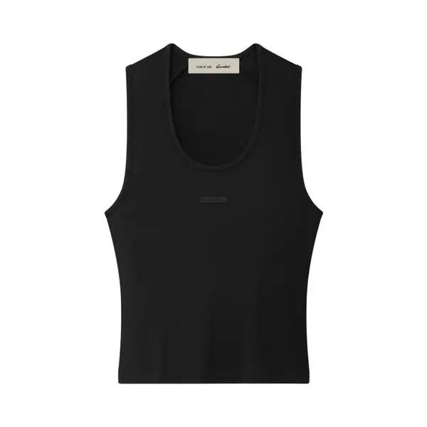 Fear Of God Rib Knit Fitted Tank 'vintage - Black