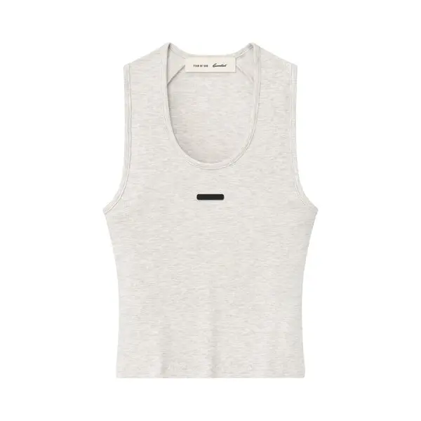 Fear Of God Rib Fitted Tank 'oatmeal Heather - Cream