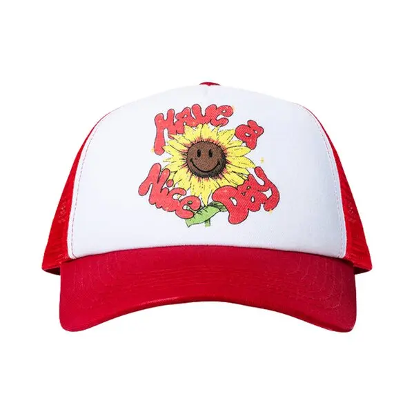 MARKET Smiley Sunflower Trucker Hat /white