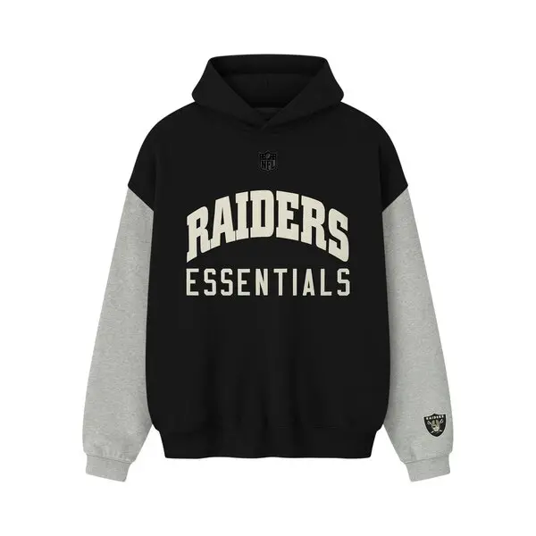 Fear Of God Raiders Sport Hoodie /concrete Heather - Black