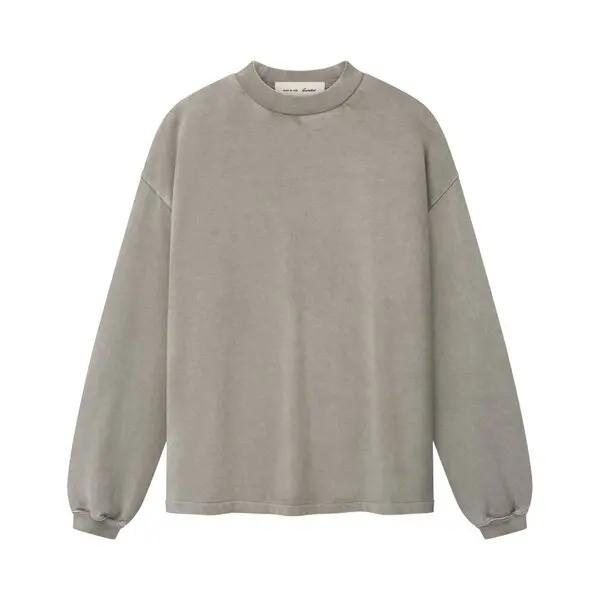 Fear Of God Signature 90s Long Sleeve Tee 'faded Seal - Grey