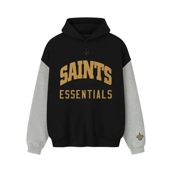 Fear Of God Saints Sport Hoodie / Concrete Heather - Black