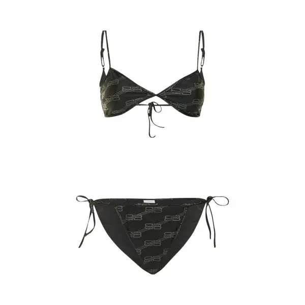 Balenciaga Monogram Minimal Bikini Set /grey - Black