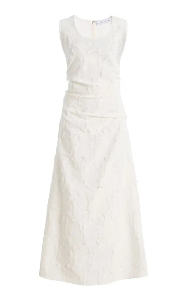 Proenza Schouler White Label Violeta Jacquard Cotton Maxi Dress - White