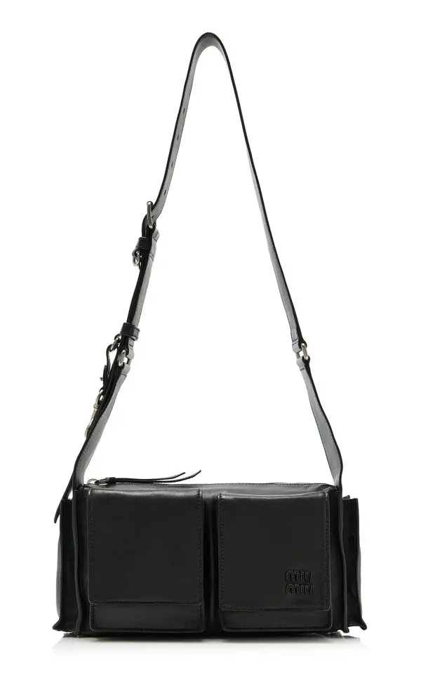 Miu Miu Leather Pocket Utility Bag - Black
