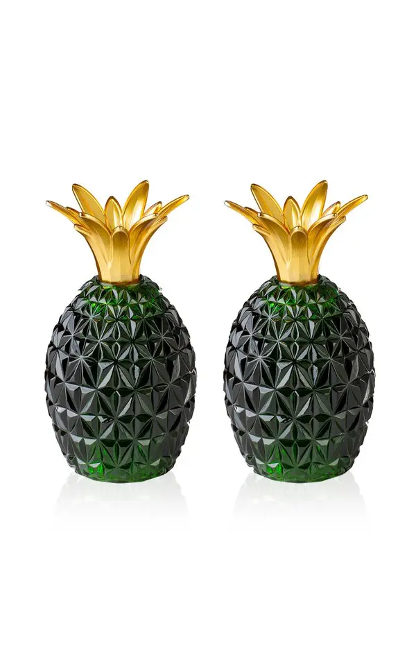 MARIO LUCA GIUSTI Caterina & Vittoria Acrylic Salt And Pepper Set - Green